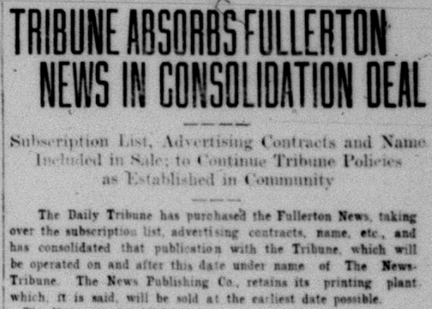 1926 News Headlines – Fullerton History