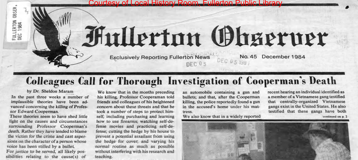 Headlines: 1984 – Fullerton History